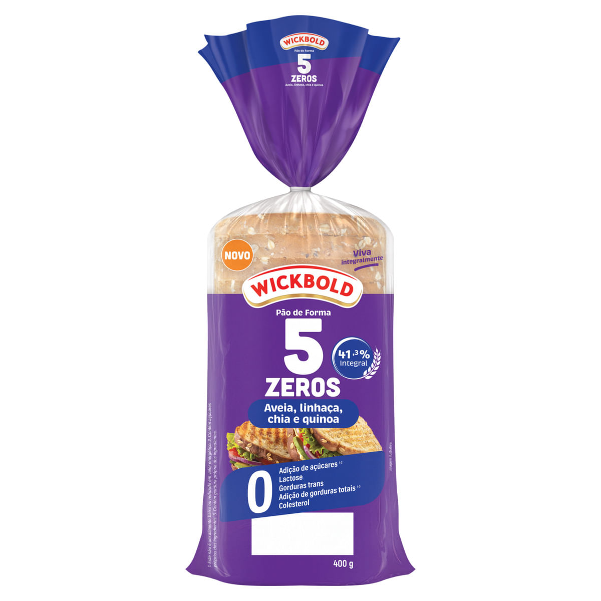 Pão de Forma Wickbold Integral 5 Zeros Zero Lactose Aveia, Linhaça ...